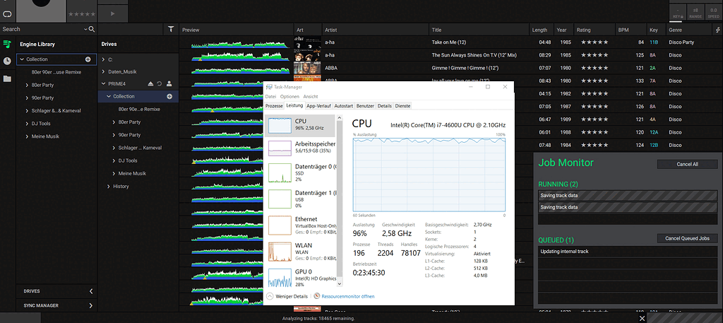 CPU Power by 100% by analysing remaining Tracks - Engine DJ (Mac & PC ...