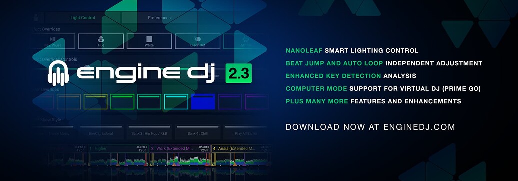 Engine DJ 2.3.0 Now Available! - Nanoleaf, Quantize, Independent Beat ...