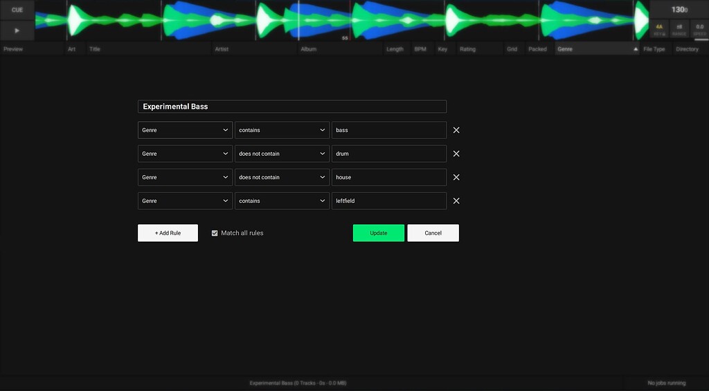 Choosing dependency between rules in smartlist - Engine DJ (Mac & PC ...